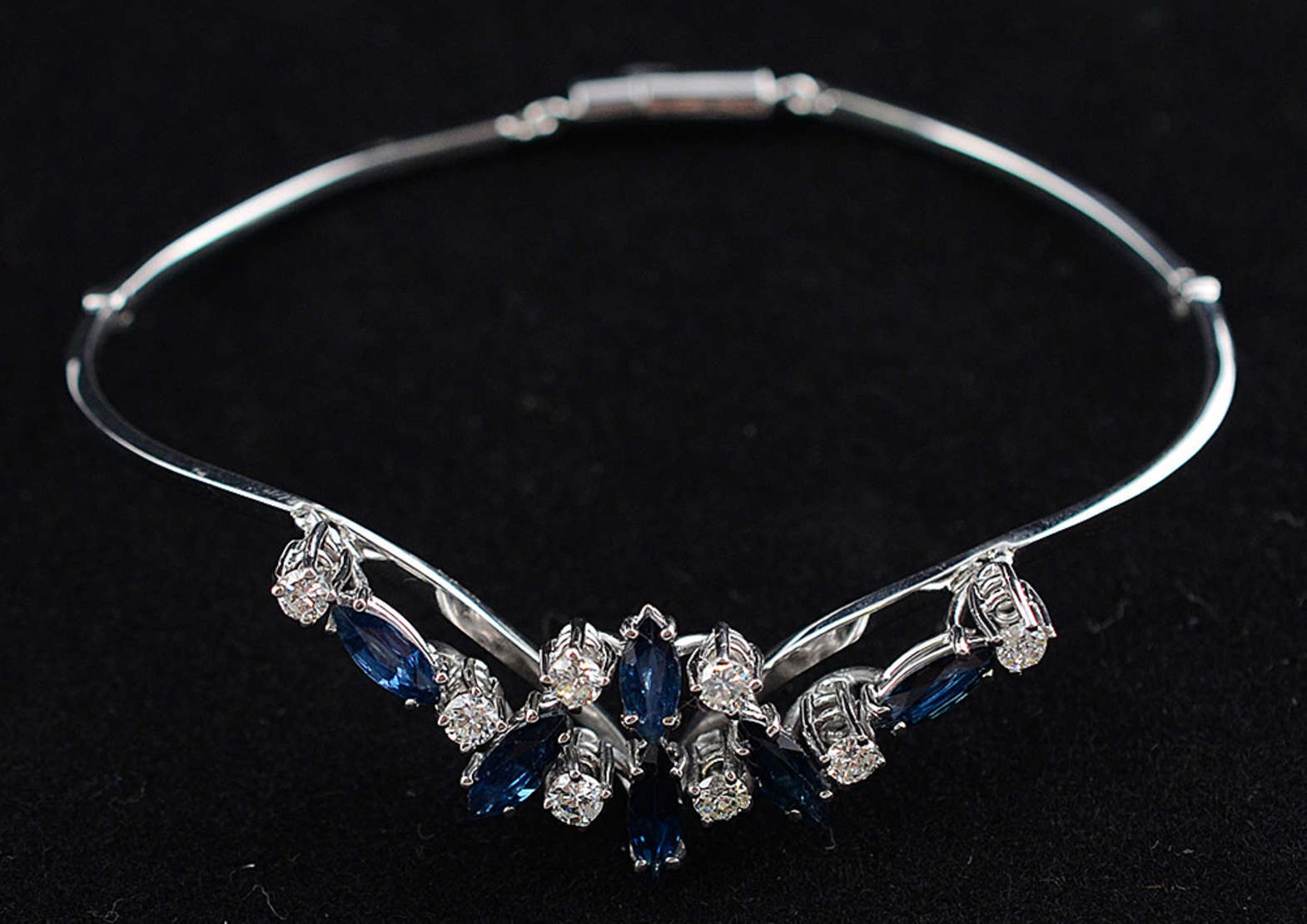 Pulseira escrava de ouro branco com 6 navettes ... - Galeria Alphaville