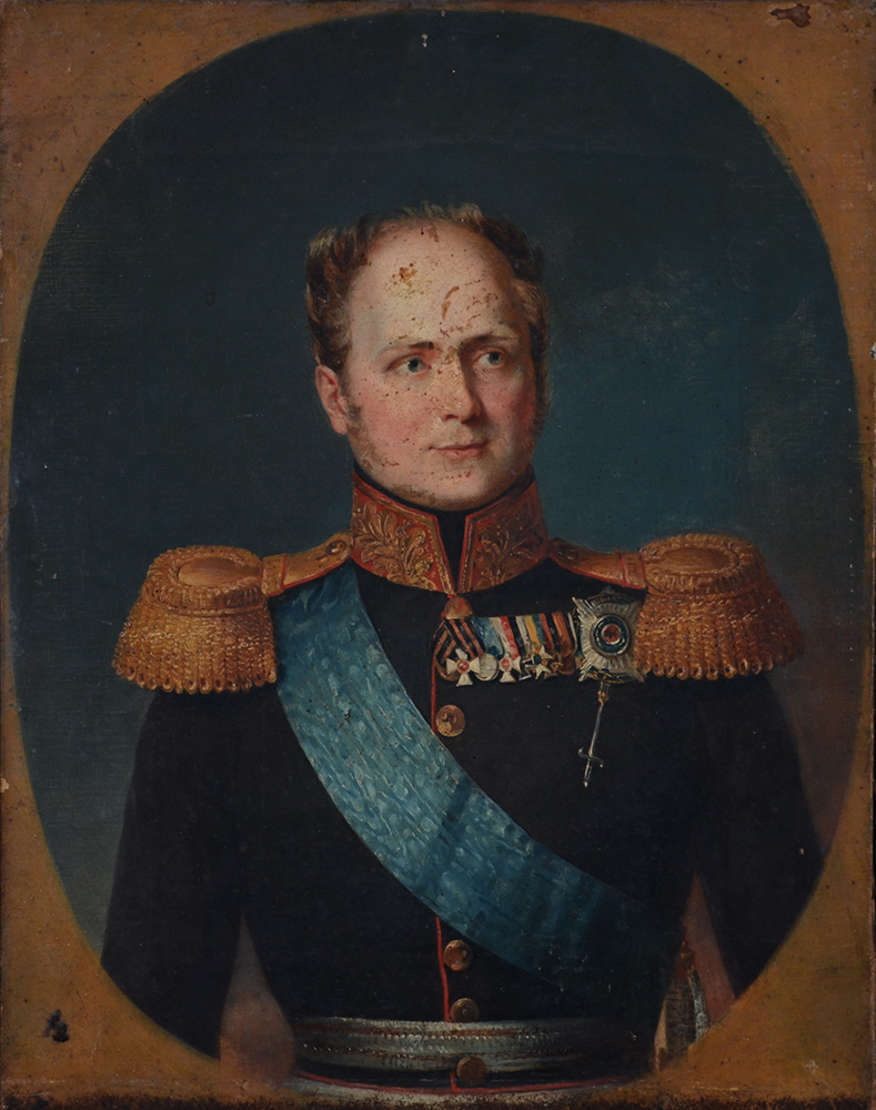 Quatro pintado a óleo representando Czar da Rús... - Galeria Alphaville