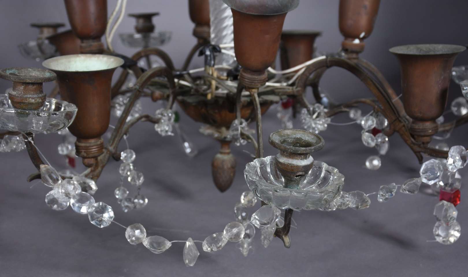 Lustre de metal e cristal para 7 luzes, pingent... - Galeria Alphaville