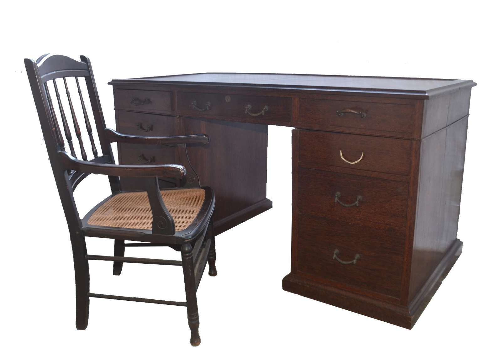 Grande mesa escrivaninha de madeira nobre com q... - Galeria Alphaville