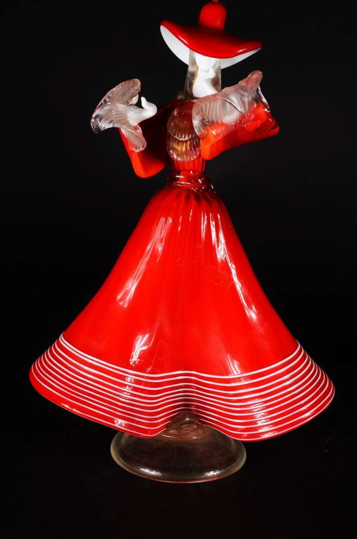 Escultura de murano italiano policromado repres... - Galeria Alphaville