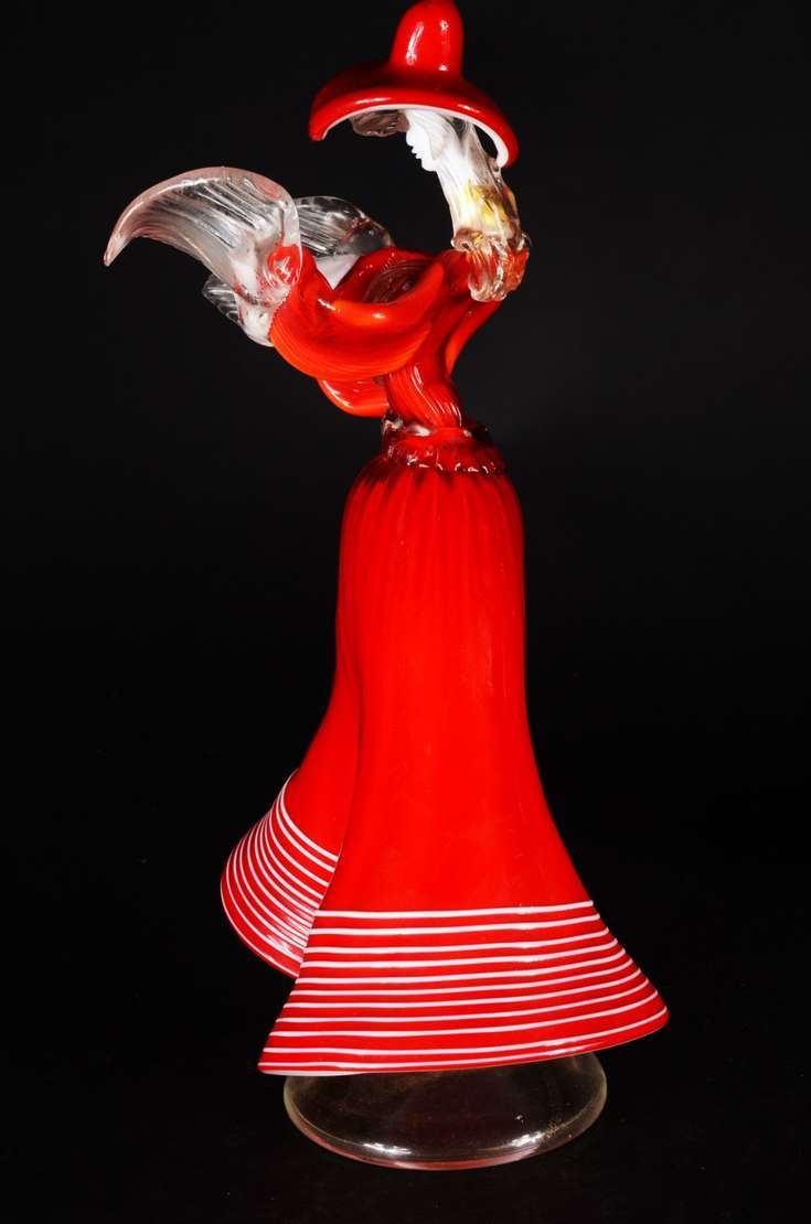 Escultura de murano italiano policromado repres... - Galeria Alphaville