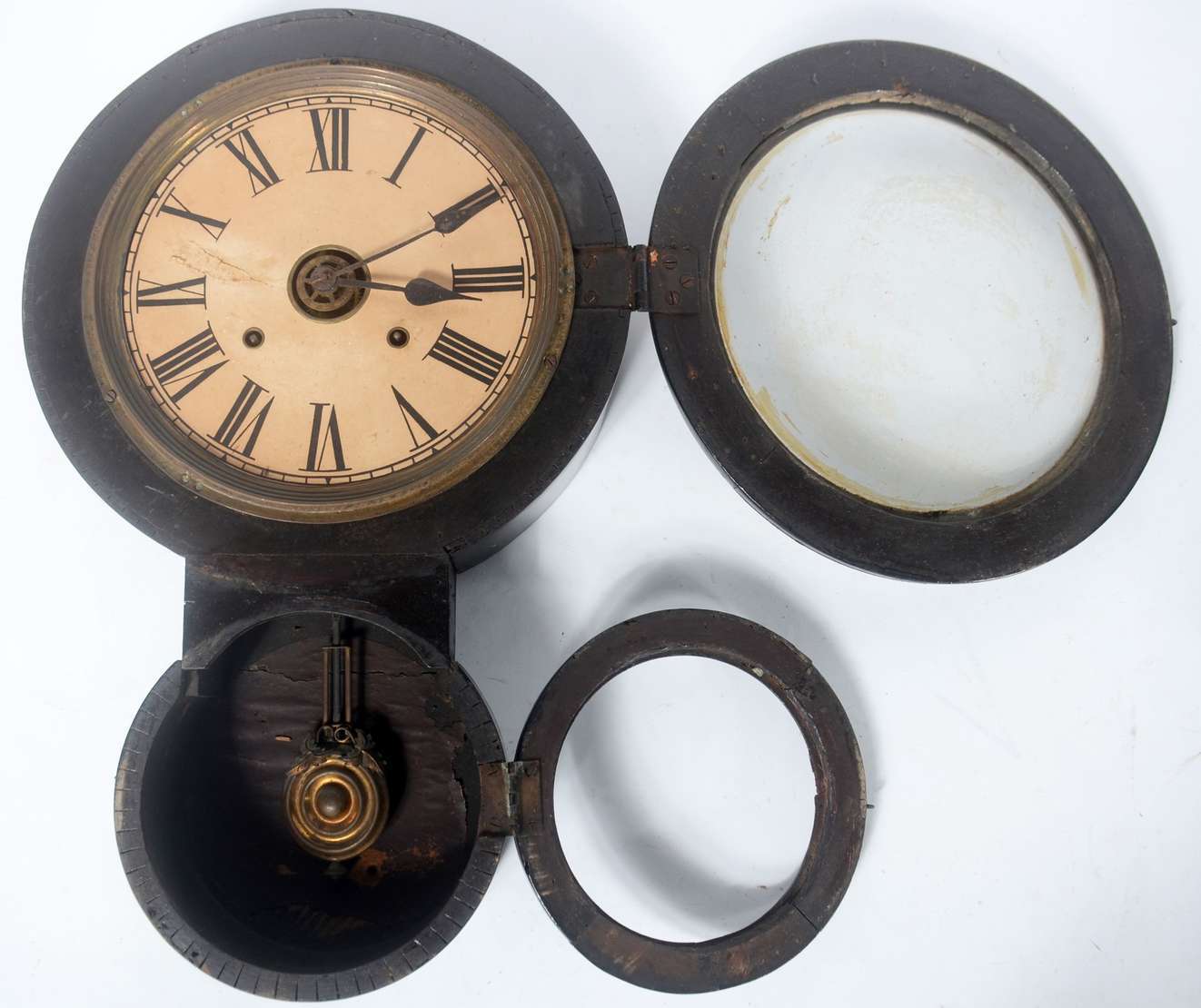 Relógio de parede com caixa de madeira feitio "... - Galeria Alphaville