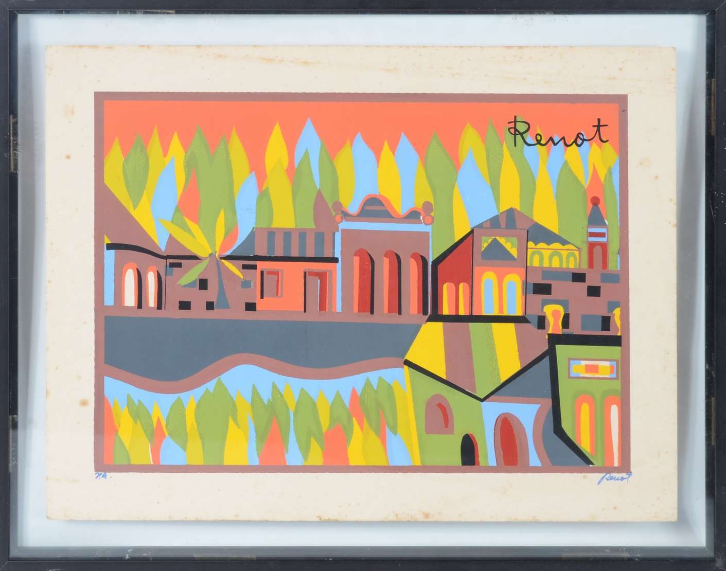 RENOT (1932), Paisagem com casario - Galeria Alphaville