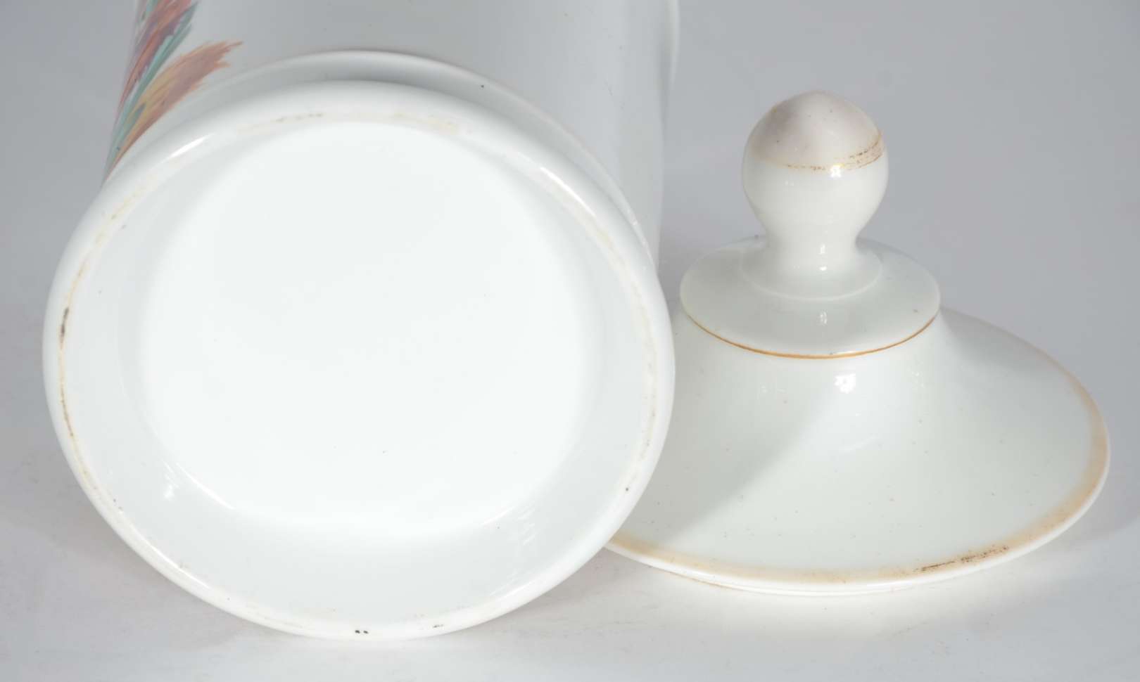 Pote de farmácia de porcelana francesa, inscriç... - Galeria Alphaville