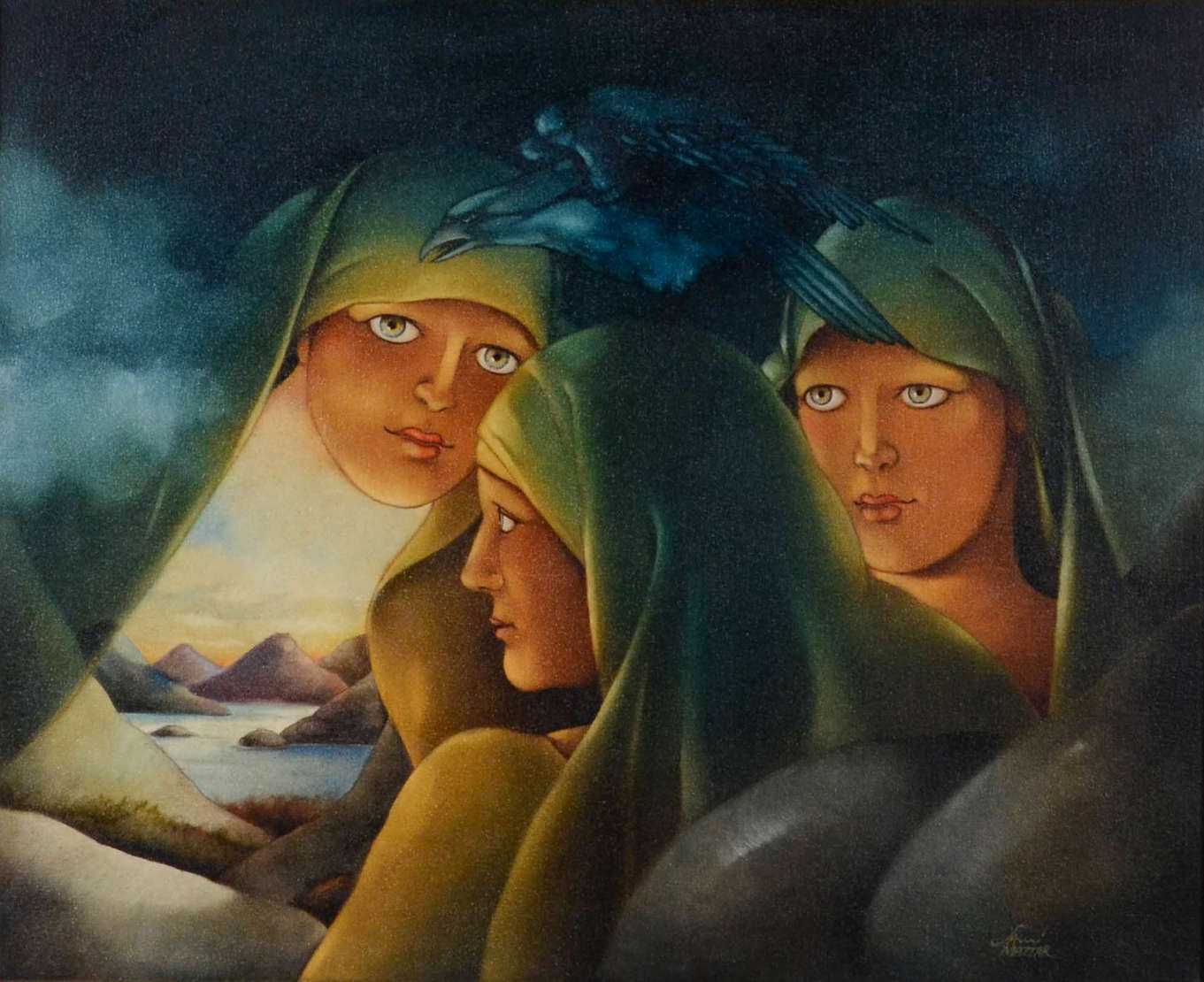 SAMI MATTAR (1930), Figuras com pássaro - Galeria Alphaville