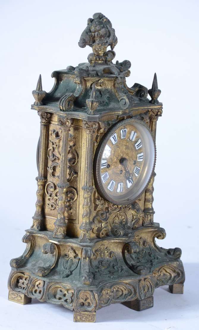Relógio de bronze francês, "Mantel Clock", most... - Galeria Alphaville