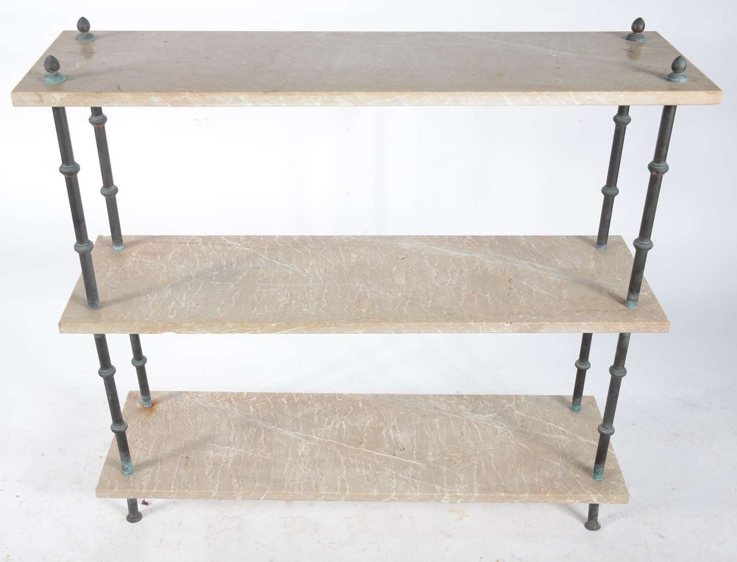 Estante pequena com 3 prateleiras de mármore li... - Galeria Alphaville