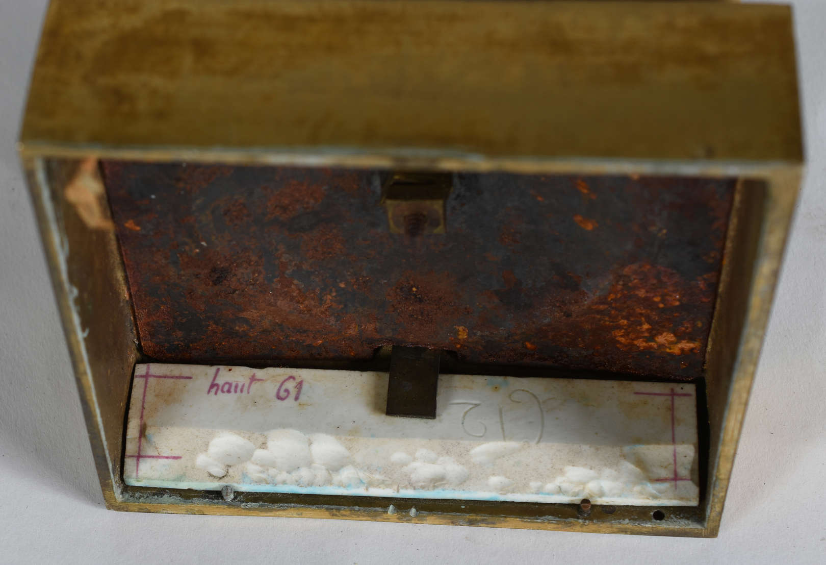 Terno frances de bronze e porcelana turquesa de... - Galeria Alphaville