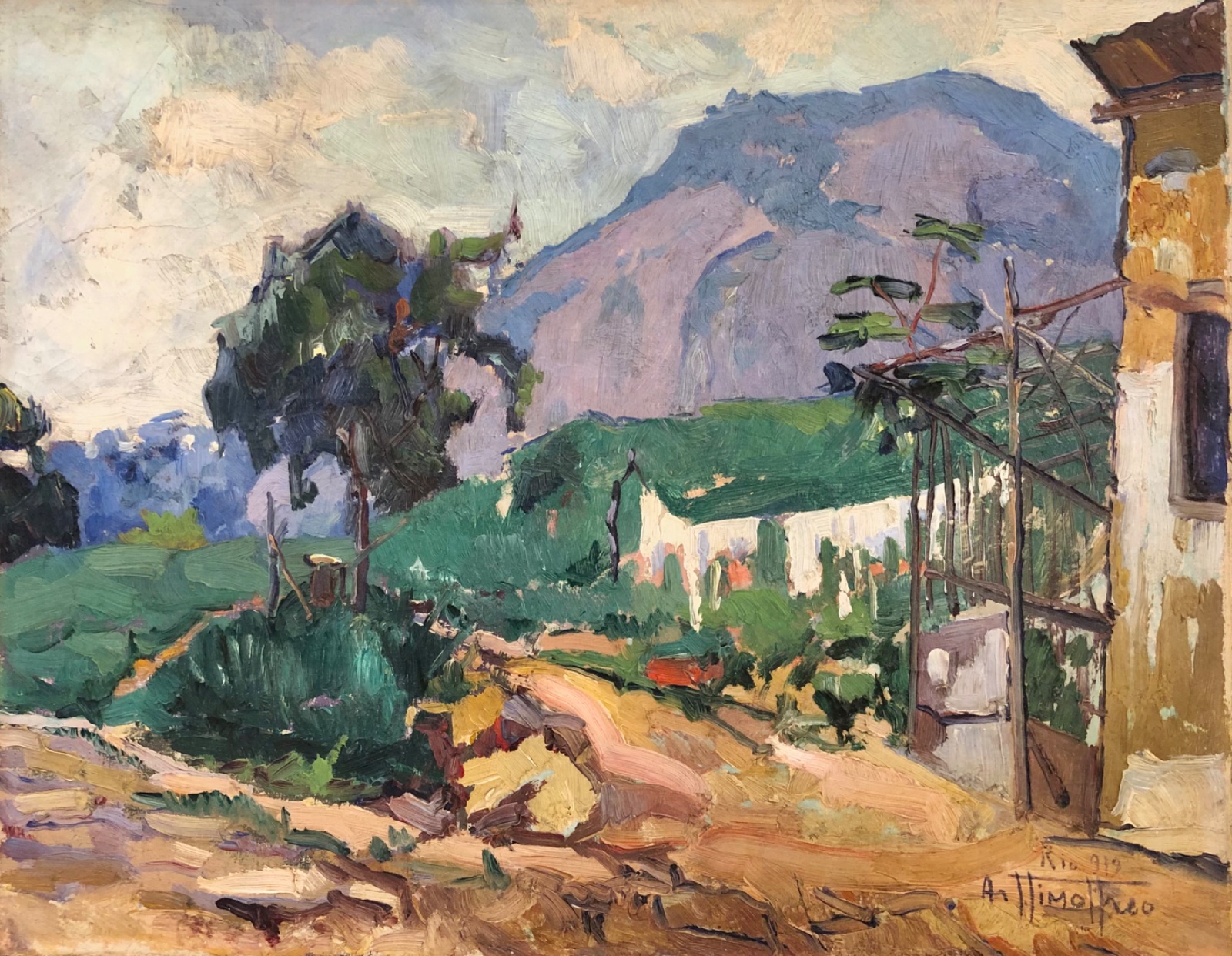 Arthur Timótheo da Costa (1882-1922), Paisagem com casario, 1919 - TNT Arte