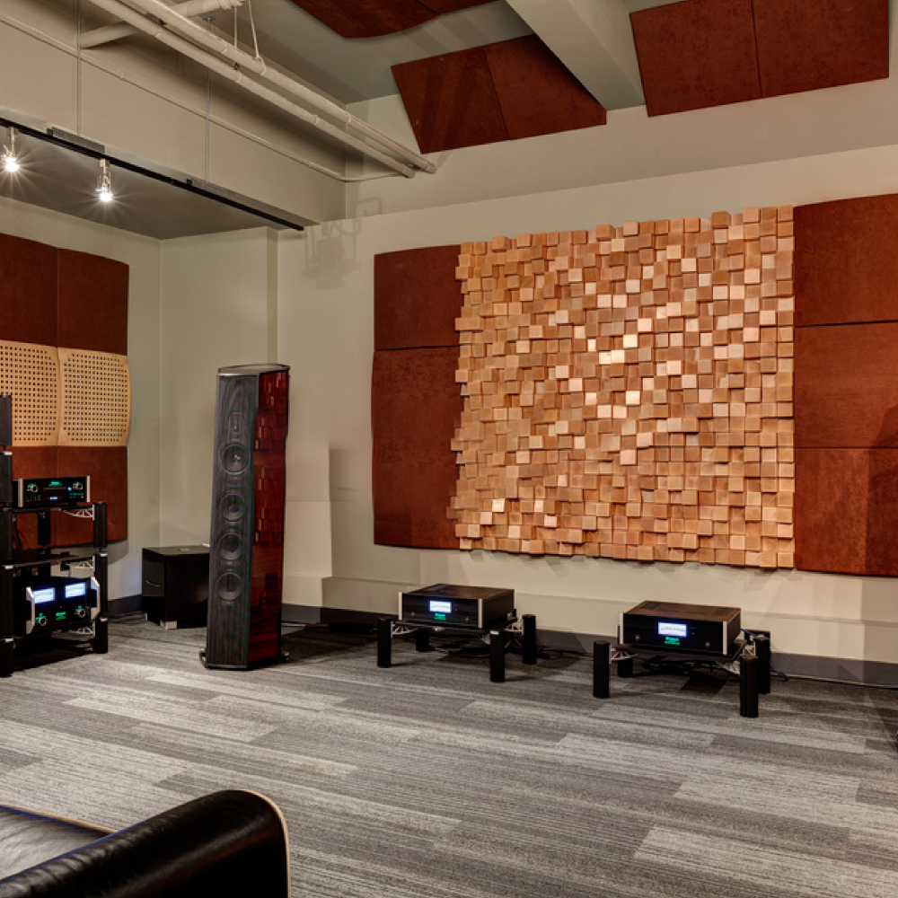 Difusor Acústico Skyline em Madeira 60cm x 60cm - Portal da Acústica