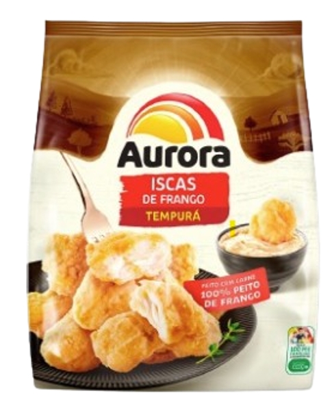 ISCAS DE FRANGO AURORA 275g TEMPURA - Da Santa Sacolão e muito