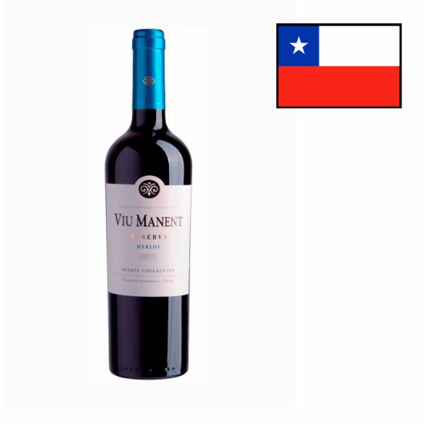 VINHO CHILENO VIU MANENT RESERVA 750ML MERLOT TINTO - Tudo Da Santa