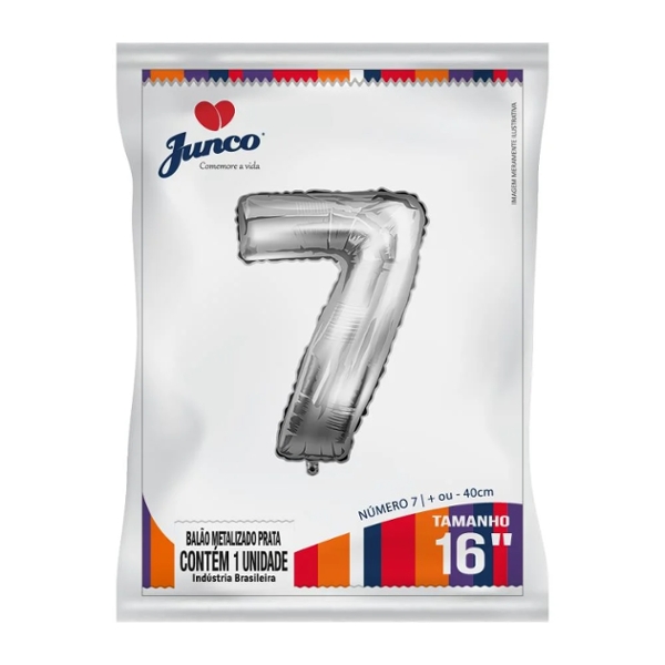 BALAO JUNCO METALIZADO PRATA N7 TAMANHO 16 C/1 - Estrela Azul