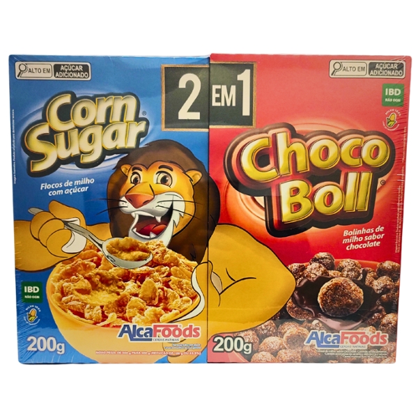 KIT ALCAFOODS CORN SUGAR+CHOCO BOLL 400G - Estrela Azul