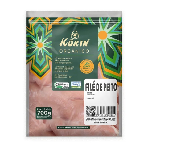 FILE PEITO FRANGO KORIN ORGANICO CONG 700G - Estrela Azul