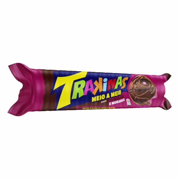 BISC TRAKINAS RECH 126G CHOC/ MORANGO - Pró Brazilian