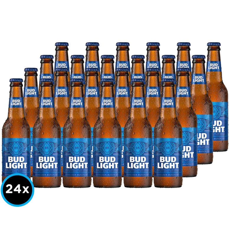 24x Cervezas Bud Light en Botella 355cc