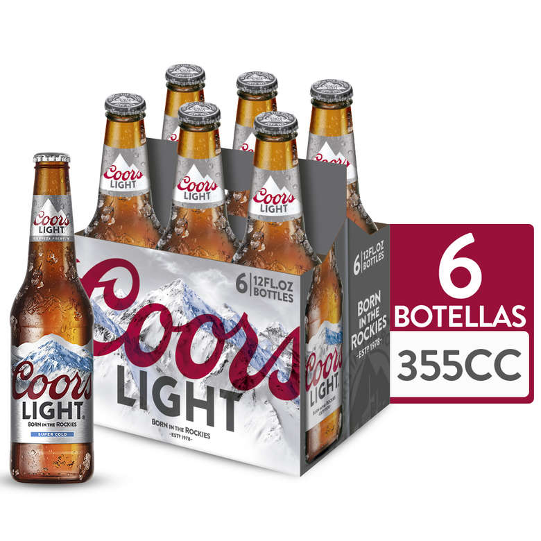 6x Cerveza Coors Light en Botellas 350cc Precio Oferta | Booz.cl