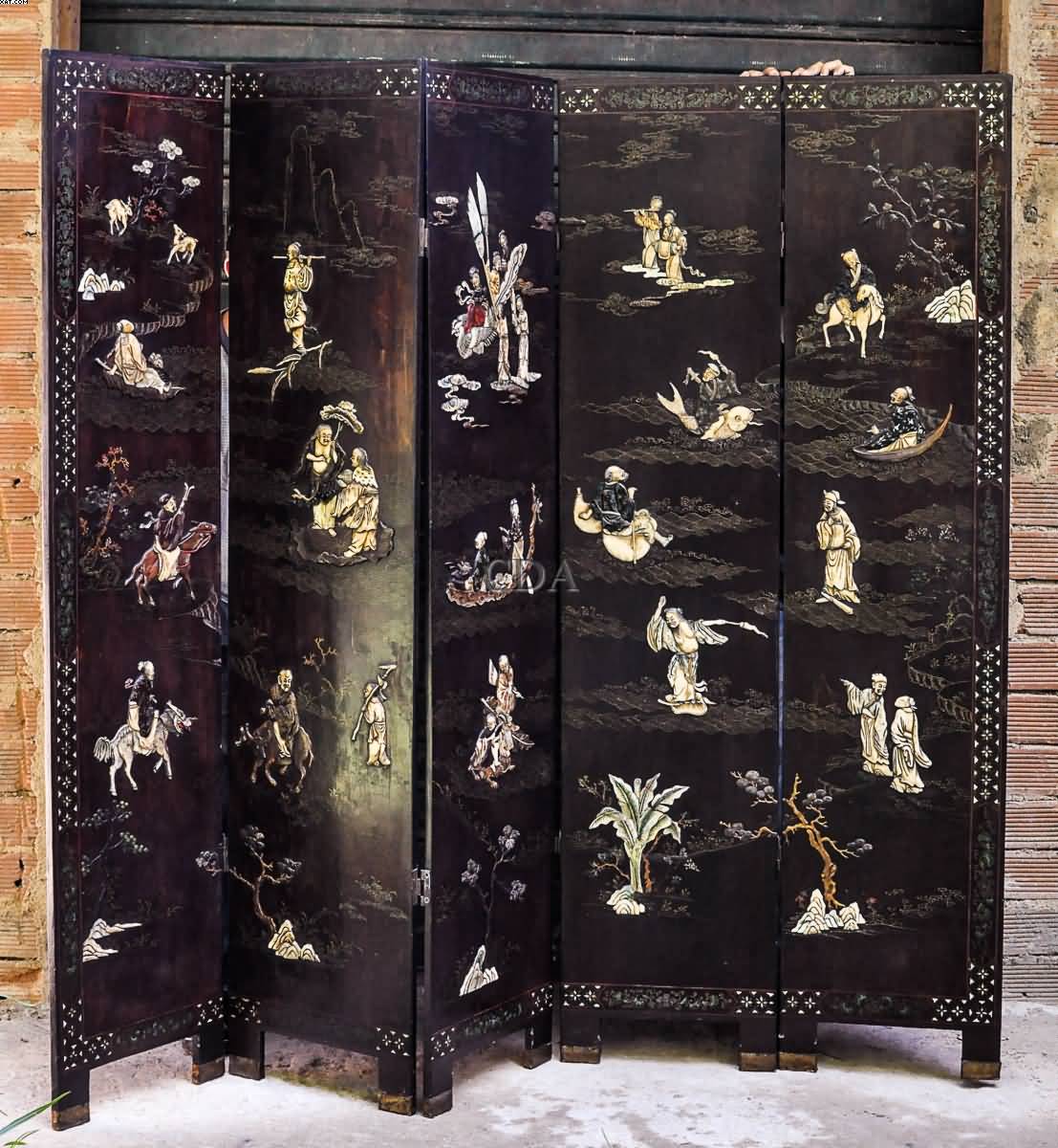 Magnífico biombo oriental - - Catálogo das Artes | Catálogo das Artes