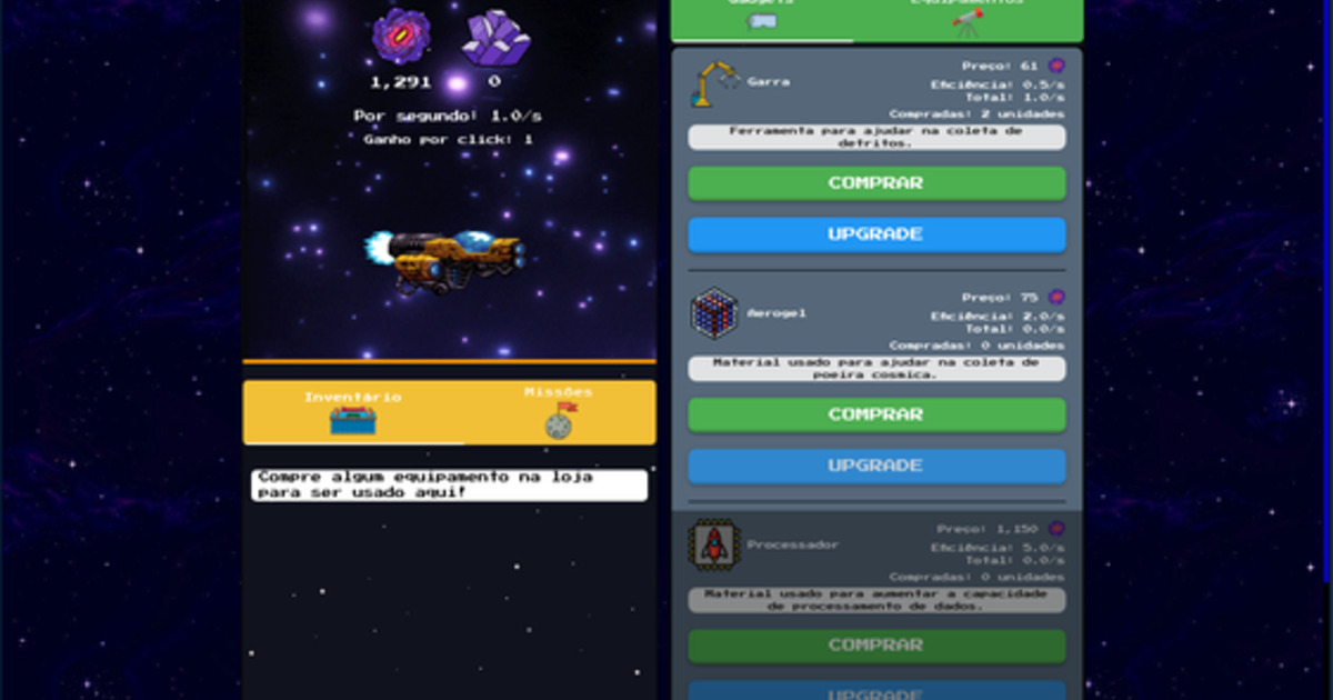 Space Clicker · Catarse