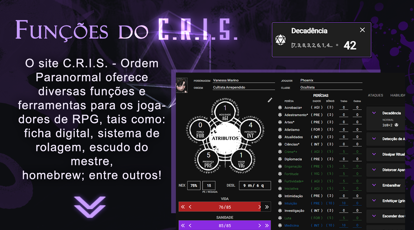 CRIS Ordem Paranormal · Catarse