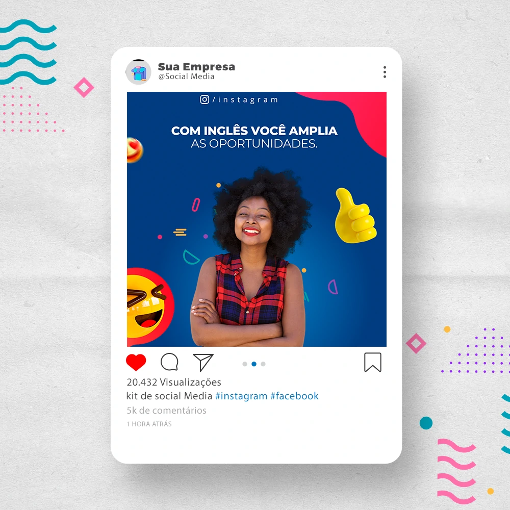 Kit de Social Media - Posts Prontos para Cursos de Inglês no Canva com ...