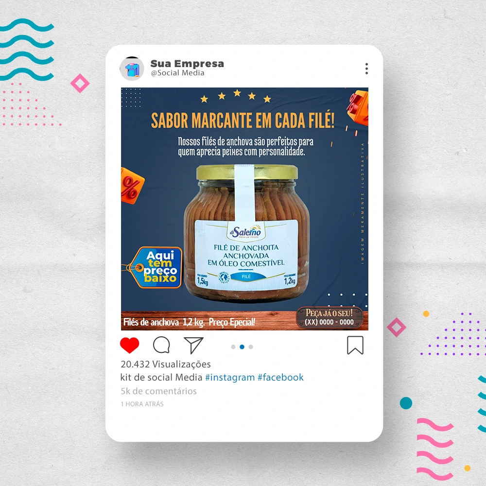 Kit de Social Media - Posts Prontos para Venda de Peixe e Frutos do Mar ...