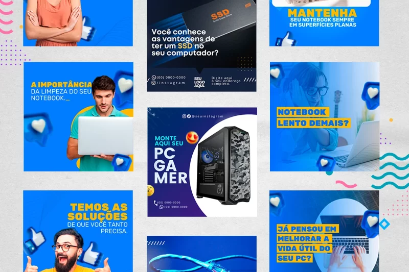 Kit de Social Media - Posts Prontos para Lojas de Informática no Canva ...