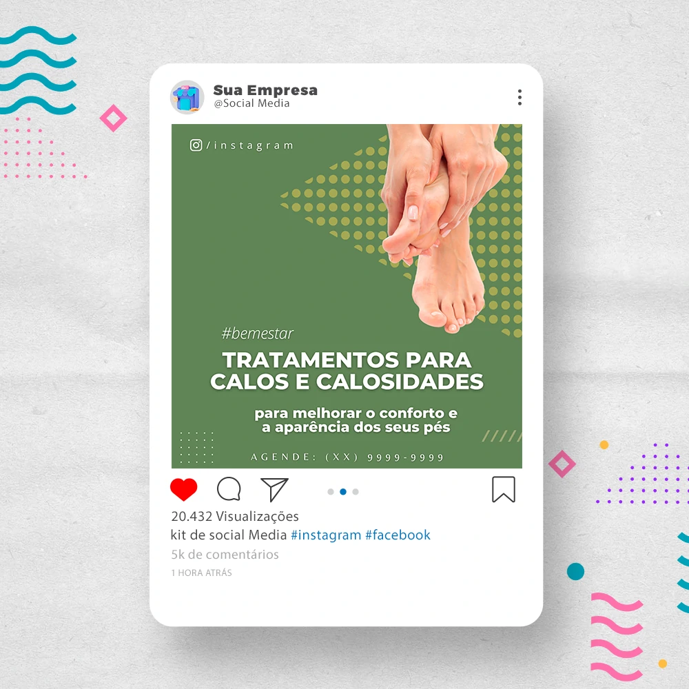 Kit de Social Media - Posts Prontos para Clínica de Podologia no Canva ...