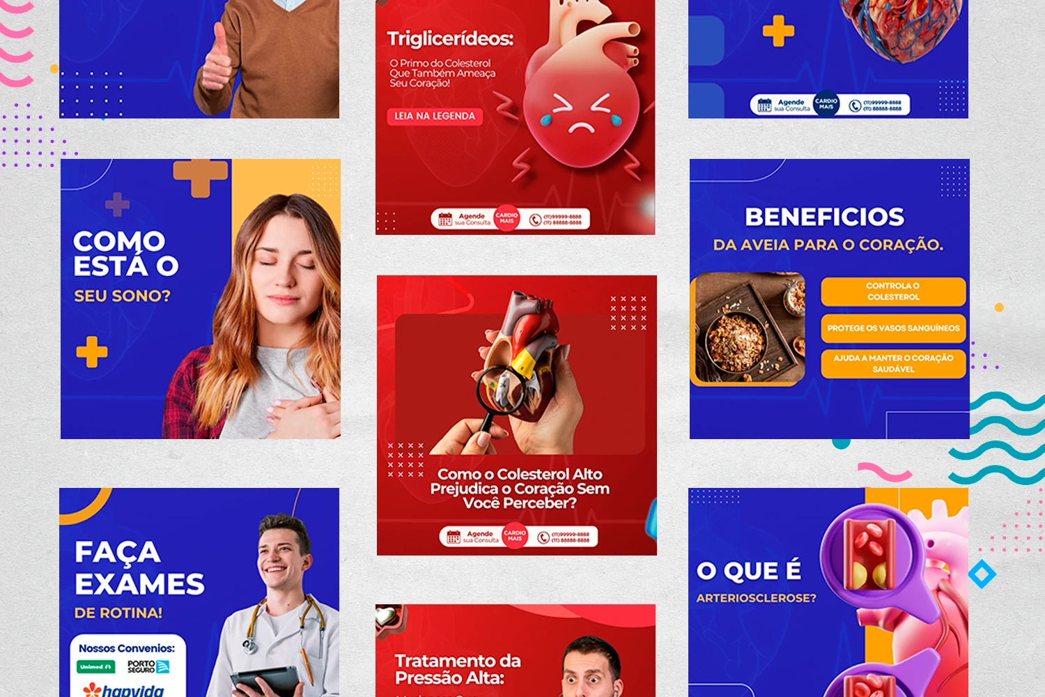 Kit de Social Media - Posts Prontos para Clínica de Cardiologia ...