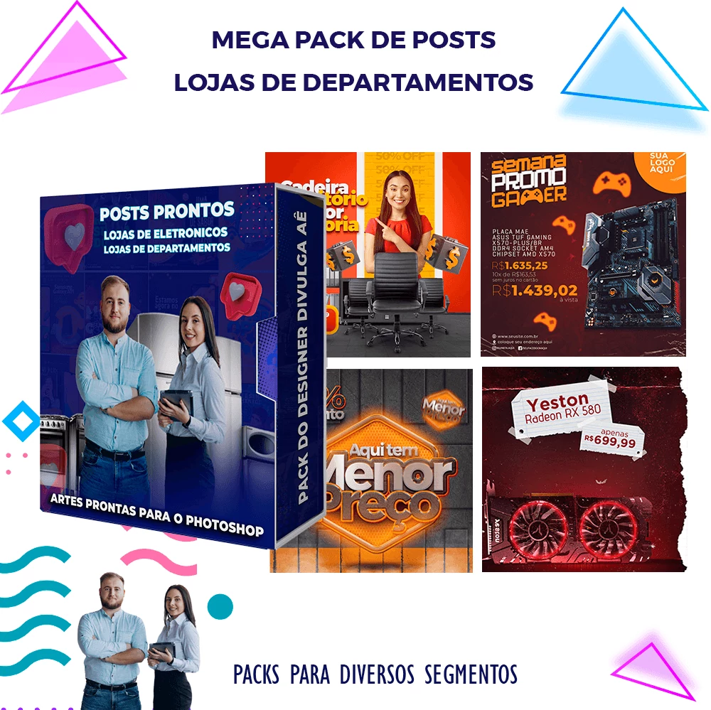 Mega Pack de Posts Prontos de Lojas de Departamento - Eletronicos e ...