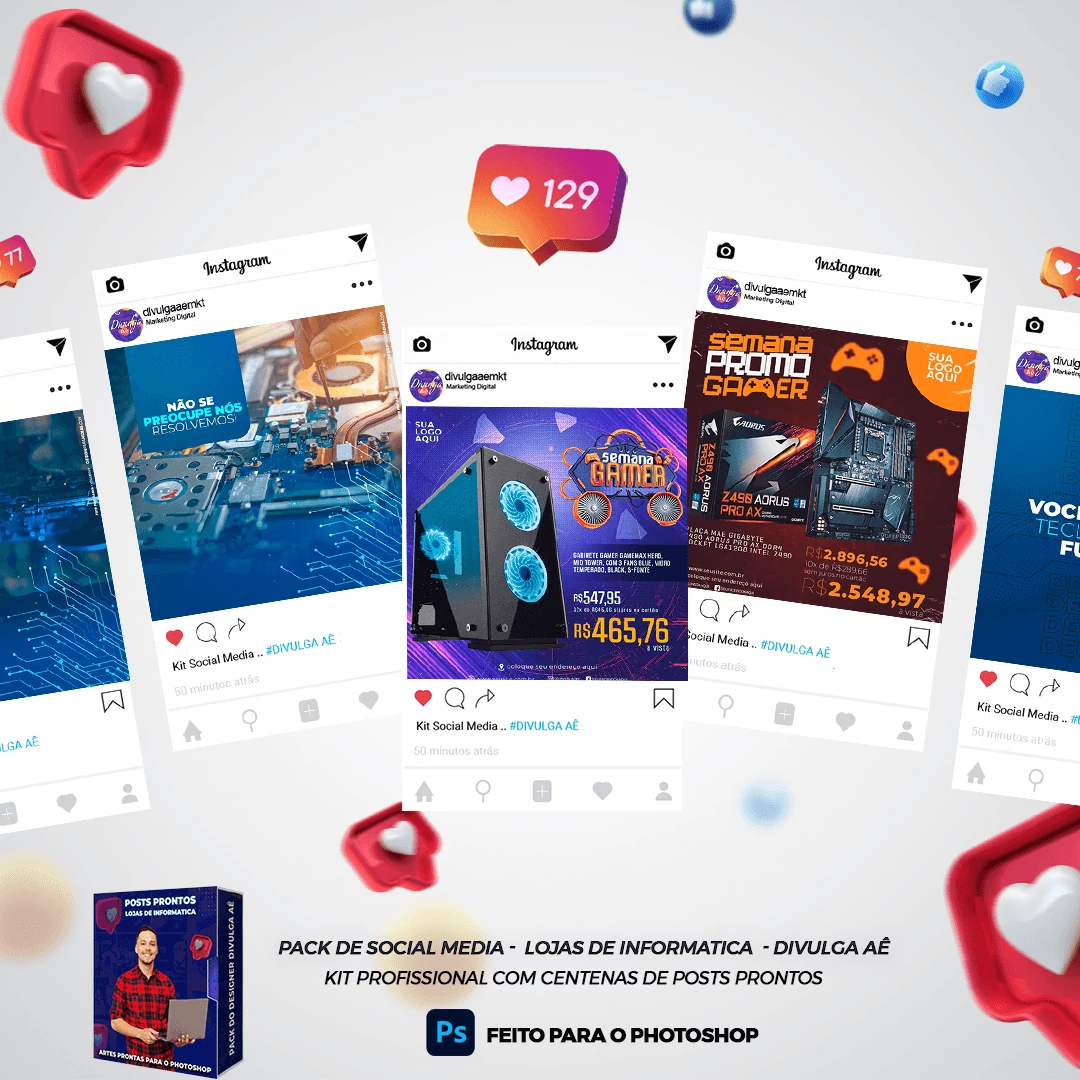 Pack de Posts Editáveis - Lojas de Informática - Empresas de T.I no ...