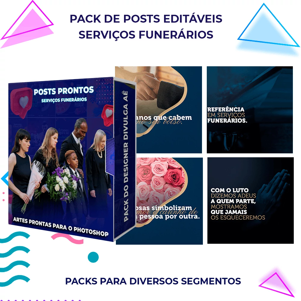 Kit de Posts Prontos para Funerária com Legendas - Serviço Funerário ...