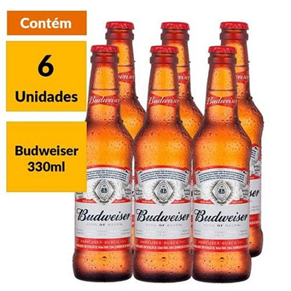 CERV BUDWEISER 330 ML LONG CX/06 - neon distribuidora
