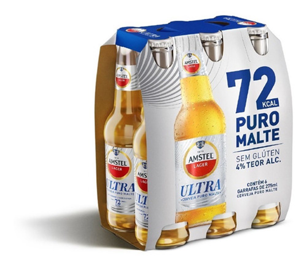 CERV AMSTEL ULTRA LONG NECK 275 ML C/06 - neon distribuidora