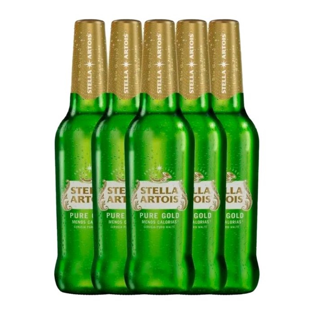 CERV STELLA ARTOIS PURE GOLD LONG NECK 330ML C/6 - neon distribuidora
