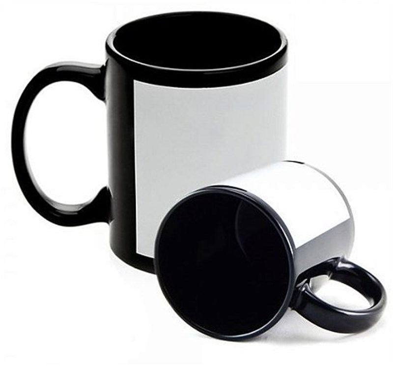 CANECA PRETA COM TARJA BRANCA - KS PRESENTES