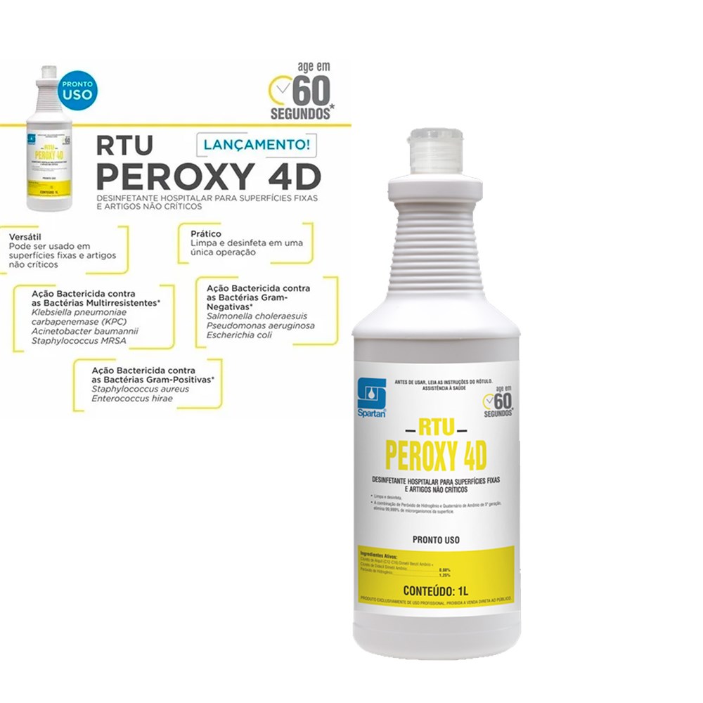 Spartan Peroxy 4D RTU 1L Limpeza e Desinfecção Fácil