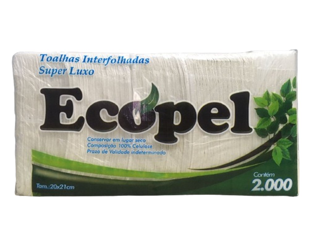 Papel Toalha 100% Celulose Ecopel 20x21 C/2000 Folhas - PRODUTOS DE LIMPEZA