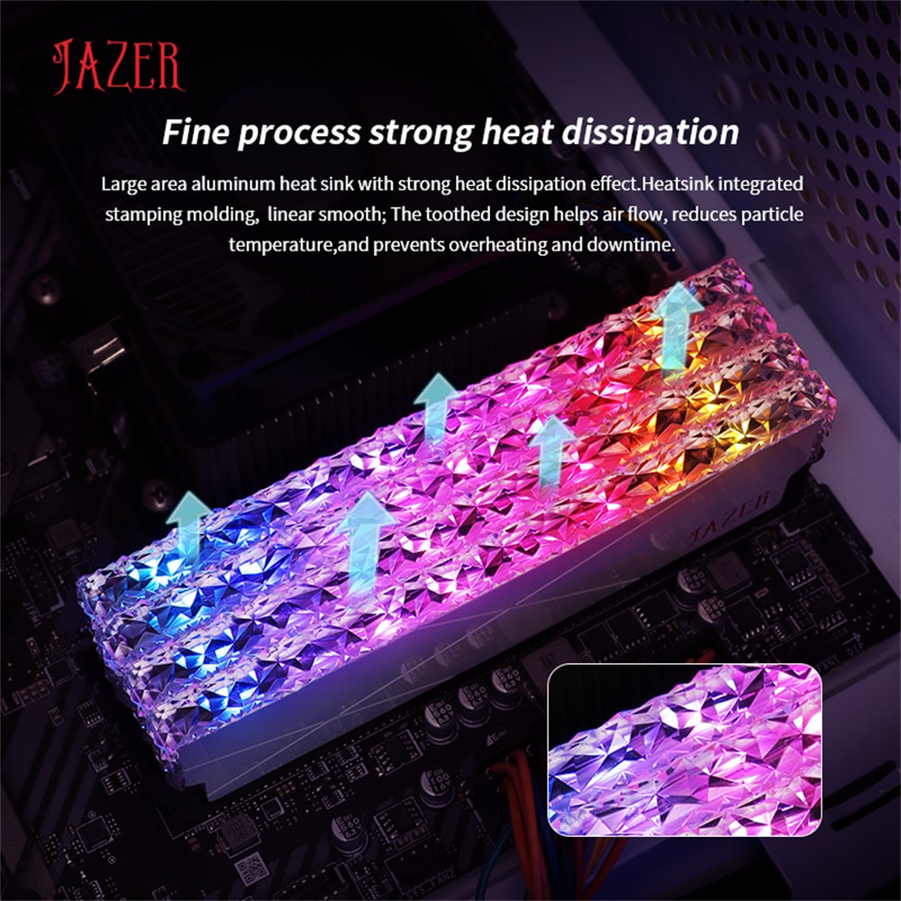 MEMÓRIA RAM JAZER RGB GAMING DDR4, 32GB 2X16,3600MHZ - frztech