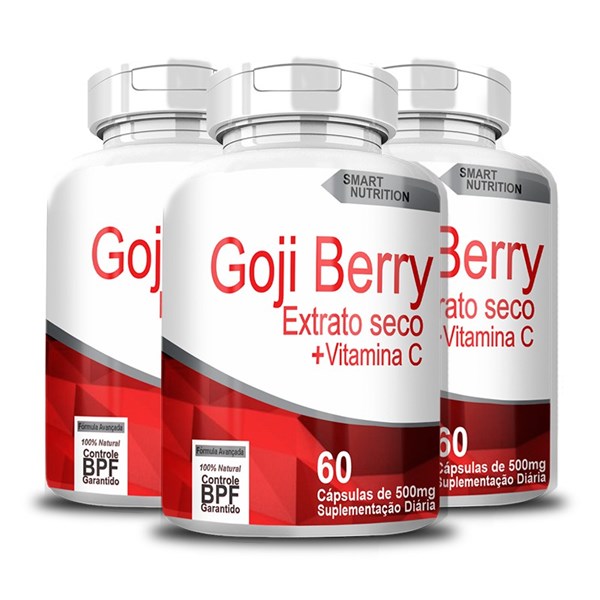 GOJI BERRY + VIT C 60 CAPSULAS 500MG SMART NUTRITION - Meu Lado Natureba