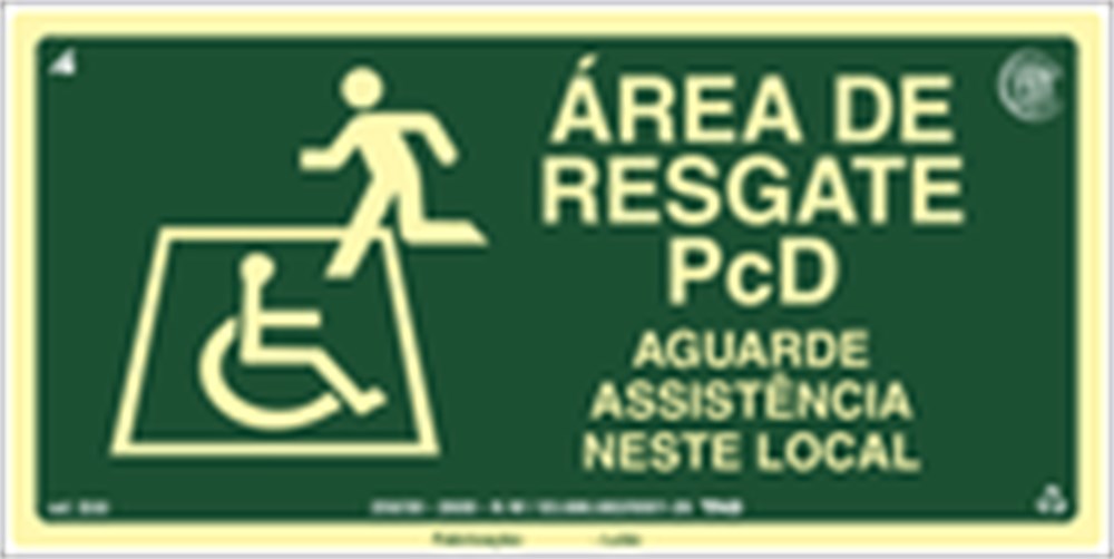 Placa Area de Resgate PcD 12x24 2mm - proextec