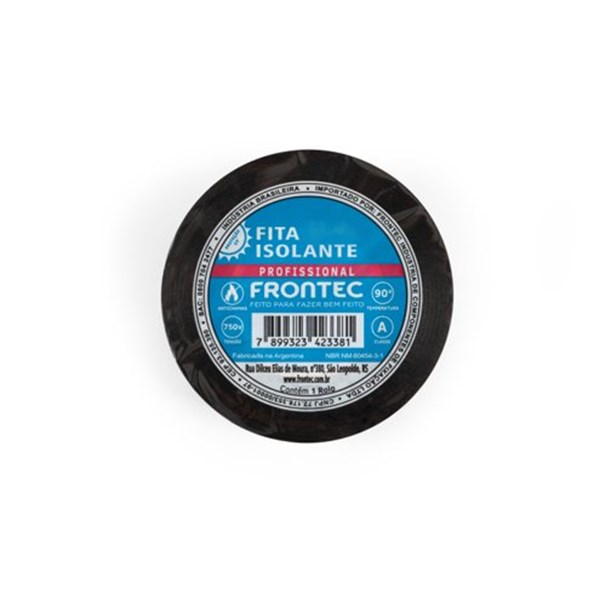 FITA ISOLANTE FRONTEC | COR: PRETA | ESPESSURA: 0,13MM | LARGURA: 18MM ...