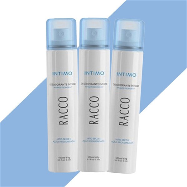 RACCO KIT COM 3 UNID. DESODORANTE INTIMO JATO SECO 100ML - Macherie Beleza