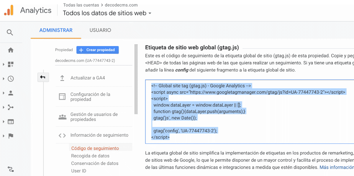 Añadir código de Google Analytics sin plugins en WordPress - DecodeCMS