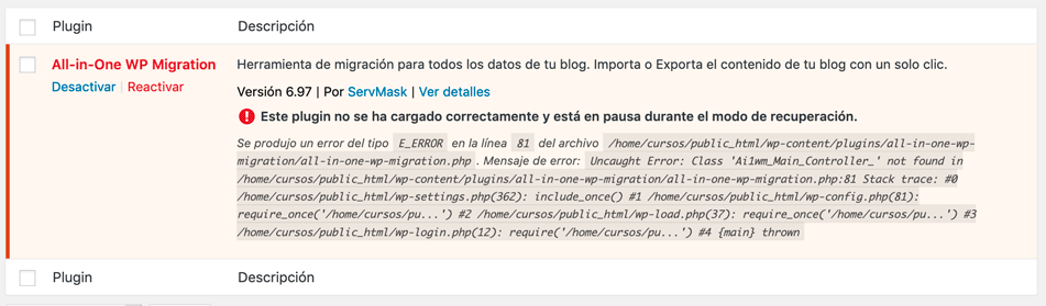Cómo usar el Modo de Recuperación de WordPress - DecodeCMS