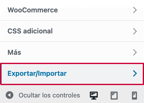 Exportar / importar la configuración del personalizador de temas en WordPress - DecodeCMS