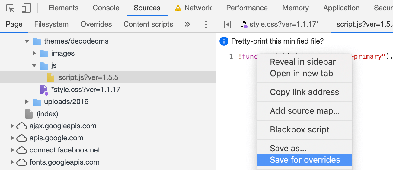 Overrides del navegador para modificar un tema de WordPress - DecodeCMS