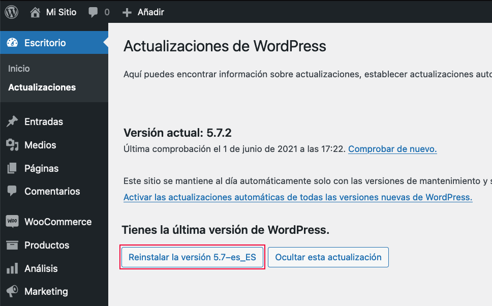 Recuperar una versión anterior de WordPress - DecodeCMS